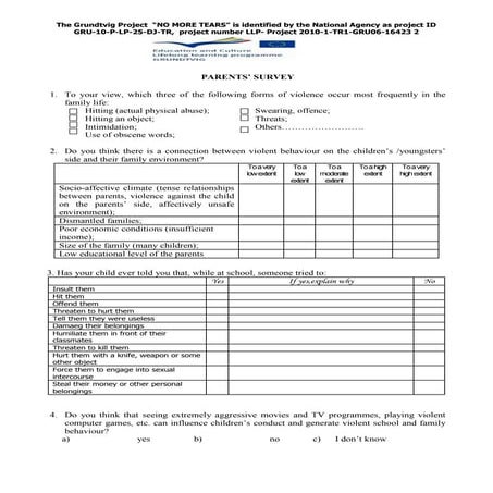 Parents survey | DOCX