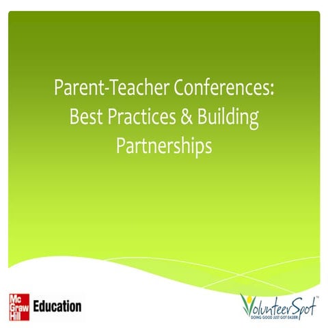 Parent teacher conferences & partnerships | PPTX
