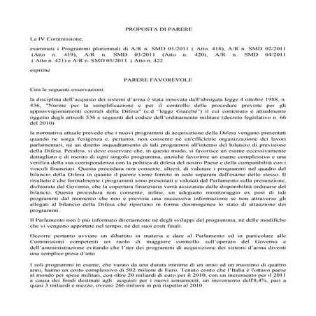 Parere iv comm._progr.sistemi d'arma(2) | PDF