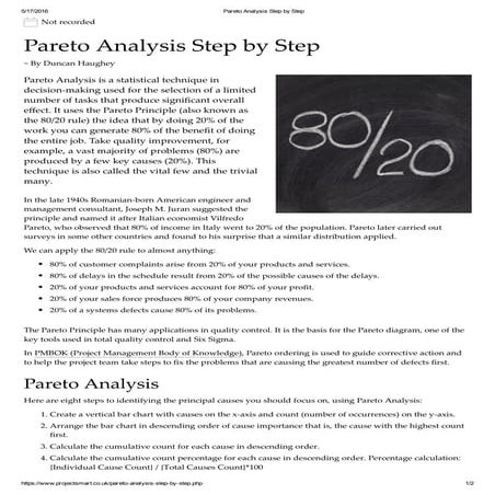 Pareto analysis step by step | PDF