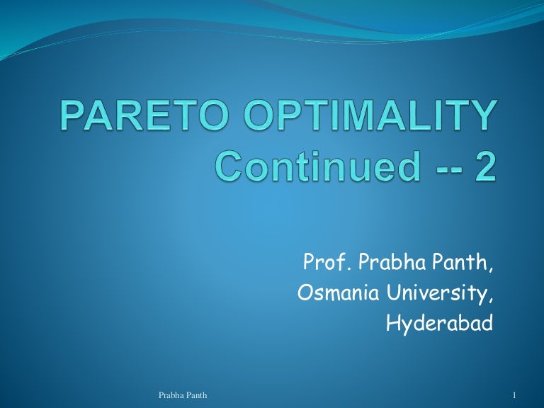 Pareto Optimality 2