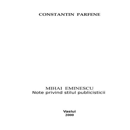 Parfene, constantin note privind stilul publicisticii | PDF