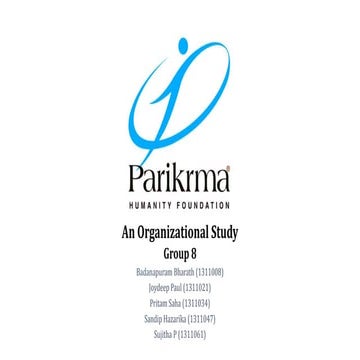 Parikrma Humanity Foundation - An organizational study | PPTX