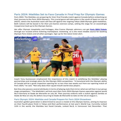 Paris 2024 Matildas Set to Face Canada in Final Prep for Olympic Games.pdf