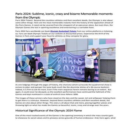 Paris 2024 Sublime, iconic, crazy and bizarre Memorable moments from ...