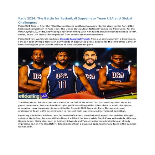 Paris 2024 LeBron James Pursues Third Gold as Team USA Thrives at Paris ...