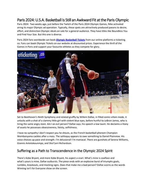 Paris 2024 Team USA Unveils Olympic Basketball Uniforms LeBron James, Kevin Durant Lead Charge ...