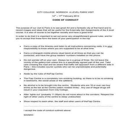 Paris code of conduct | PDF