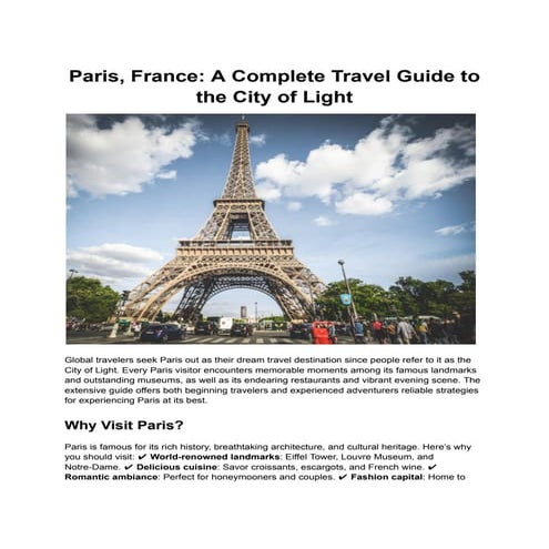 Paris Your Way: A Complete Hop On Hop Off Paris France Experience | PDF
