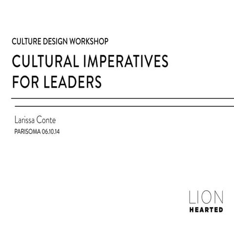 Cultural Imperatives for Leaders—June 2014 | PPT