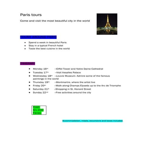 Paris tours | PDF