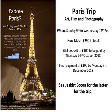 Paris trip poster | PPTX