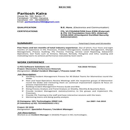 Paritosh Kalra Resume | DOCX