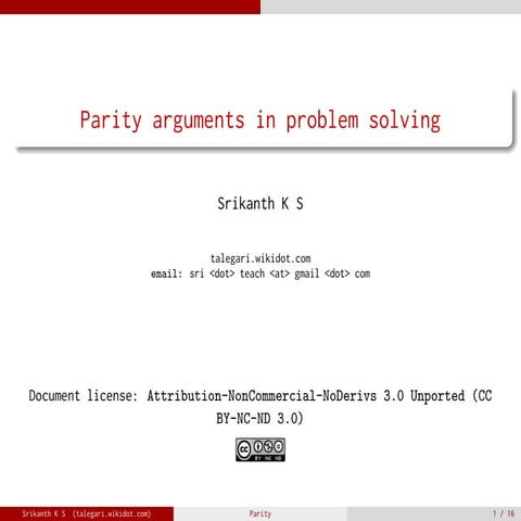 Parity arguments in problem solving | PDF