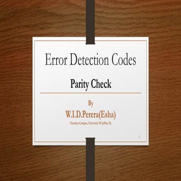 Error Detection And Correction Codes