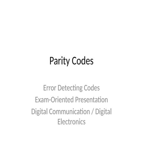 Parity Generator and Parity Checker | PPTX