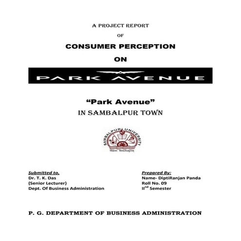 Park avenue deo project report | DOCX