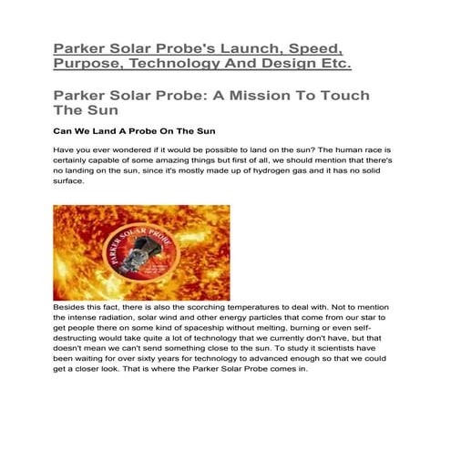 Parker solar probe | PDF