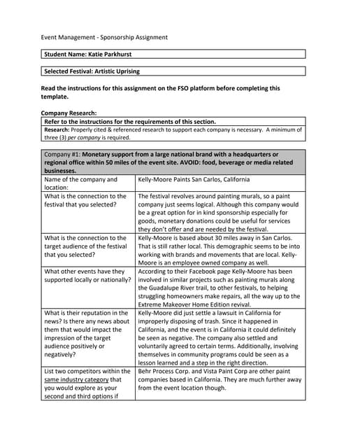 Sponsorship Worksheet | DOCX