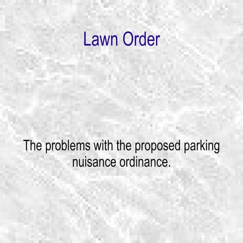 Parking on Lawns | PPT