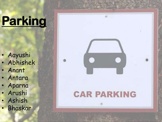 Parking study | PPT | Auto Type | Automotive
