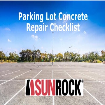 Parking lot concrete repair checklist | PPT