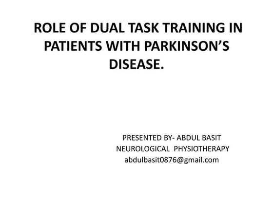Efficacy of Dual Task Training to Improve Functional Gait Performance ...
