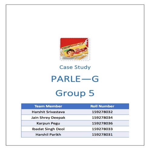 Parle g assignment- group 5 | DOCX