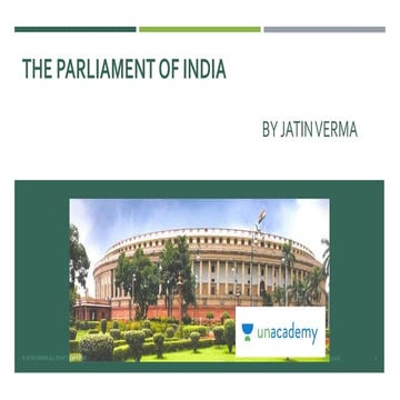 The Parliament of India By Jatin Verma | PPTX