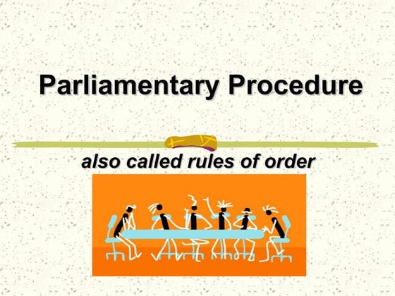 Parliamentary Rules Handout | PDF
