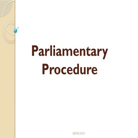 Parliamentary Procedure_VR an Introduction | PPTX