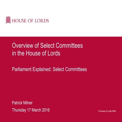 House of Lords select committees | PPT