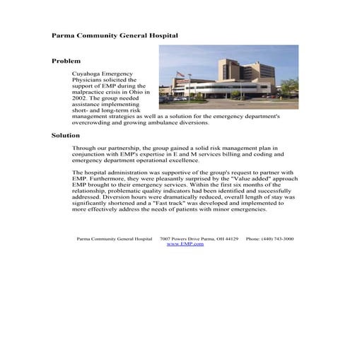 Parma Community General Hospital | PDF