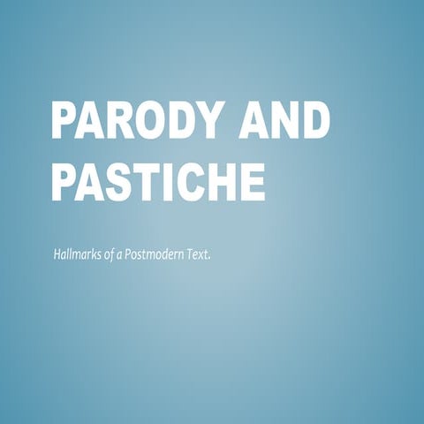 Pomo: Parody and Pastiche | PPTX