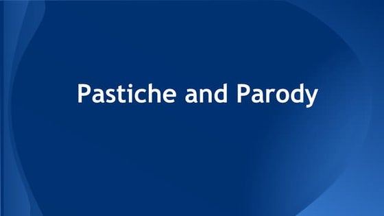 Intertextuality and pastiche | PPT