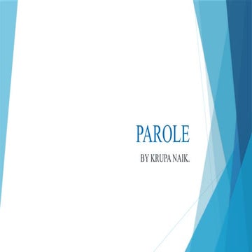 parole for criminal law and criminology llb and llm | PPTX