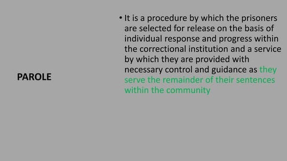 Parole: Definition, Objectives, Conditions and Social Implication ...