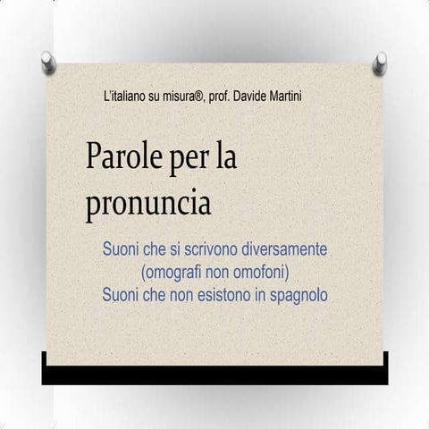 Parole per la pronuncia con immagini e suoni wip | PPTX