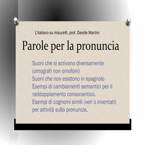 Parole per la pronuncia con suoni e molte immagini | PPT