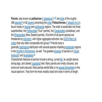 PARROT.pdf | Birdwatching | Hobbies & Interests