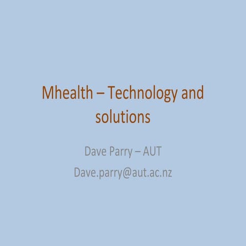 mHealth - Technology and Solutions | PPT
