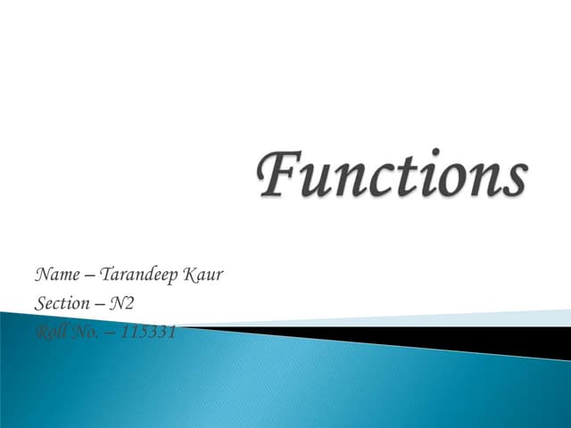 Parameter Passing Tofunctionsinc 