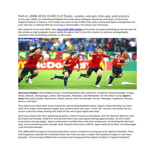 Part-4, 2008-2020, EURO CUP finals, - scores, venues, line-ups, and ...