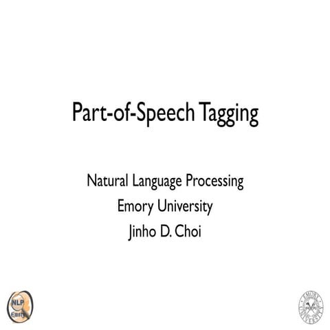 CS571:: Part of-Speech Tagging | PDF
