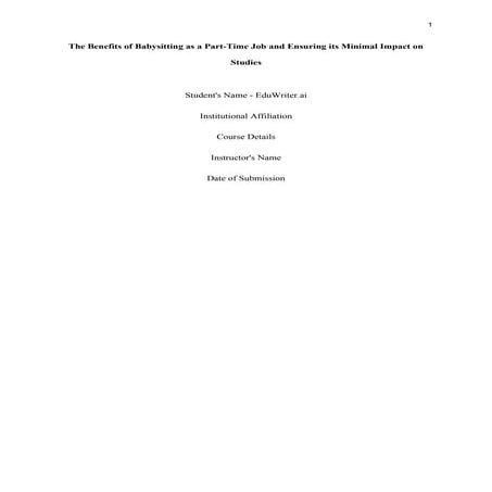 Part-Time Job English SPM Guided Writing Essay | DOCX