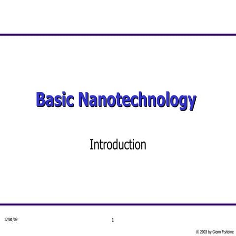 Introduction to Nanotechnology: Part 1 | PPT