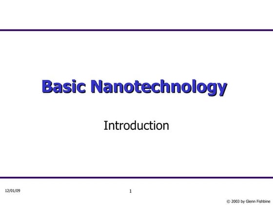 Introduction of Nanotechnology | PPTX | Chemistry | Science
