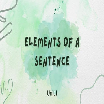 ELEMENTS OF A SENTENCE. Basic Spanish grammar presentation.pdf