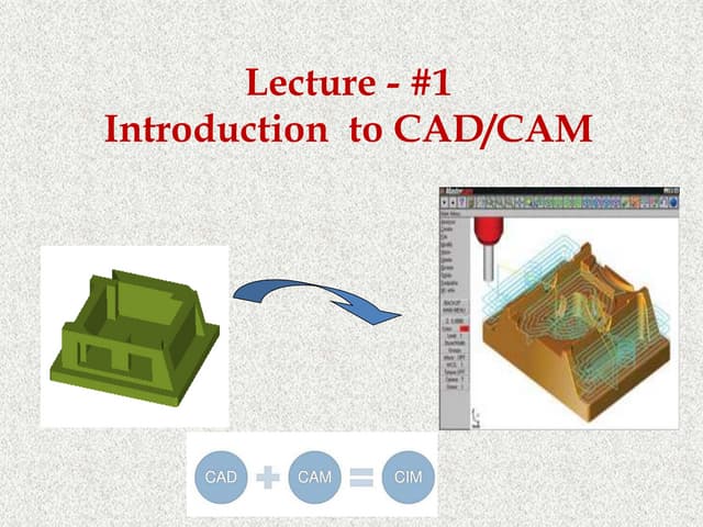 CAD/CAM/CIM (Lecture 1 CAD) | PPTX