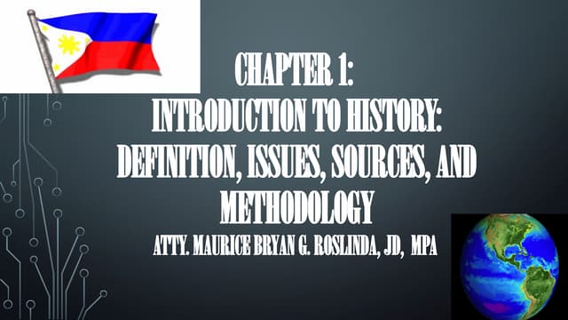 Readings in Philippine History - Introduction to Philippine History | PPTX